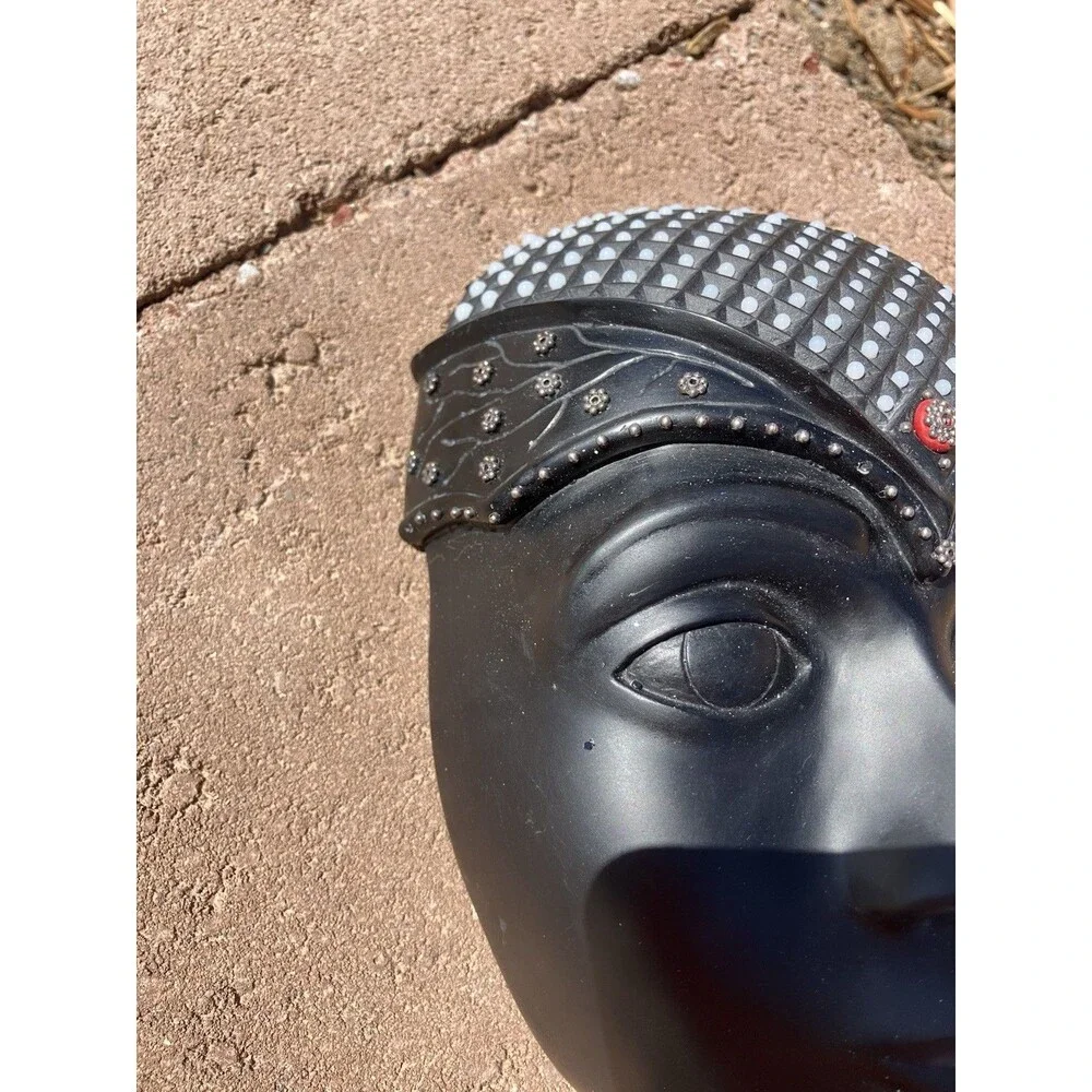 Accents | Heavy Vtg African Tribal Wall Mask Sculpture Black Stone ...
